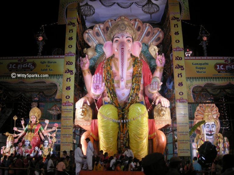 Lord Ganesha idols in Mumbai and Hyderabad during Chaturthi