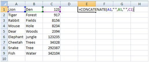 Some Smart Tips On MS Excel 2007 Join Insert Space Between Text